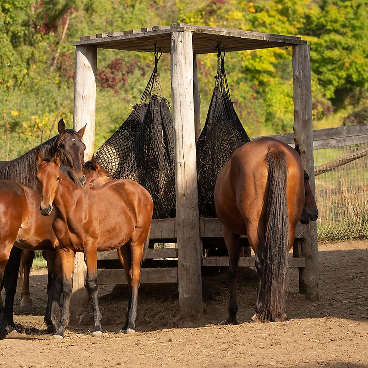 Aoneky Bale Hay Net - Slow Feed Haynet for Horses - 47'' - Fits Square Bales 36x18x18 in (1.5 inch)