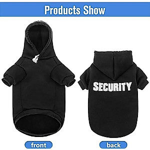 Dog Hoodie Pet Clothes - Security Printed Pet Sweaters with Hat Soft Cotton Coat Winter for Small Medium Large Dogs Cats