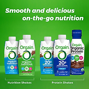 Orgain Organic Nutritional Protein Shake, Strawberries & Cream - 16g Grass Fed Whey Protein, Meal Replacement, 20 Vitamins & Minerals, Fruits & Vegetables, Gluten Free, Non-GMO, 11 Fl Oz (12 Pack)