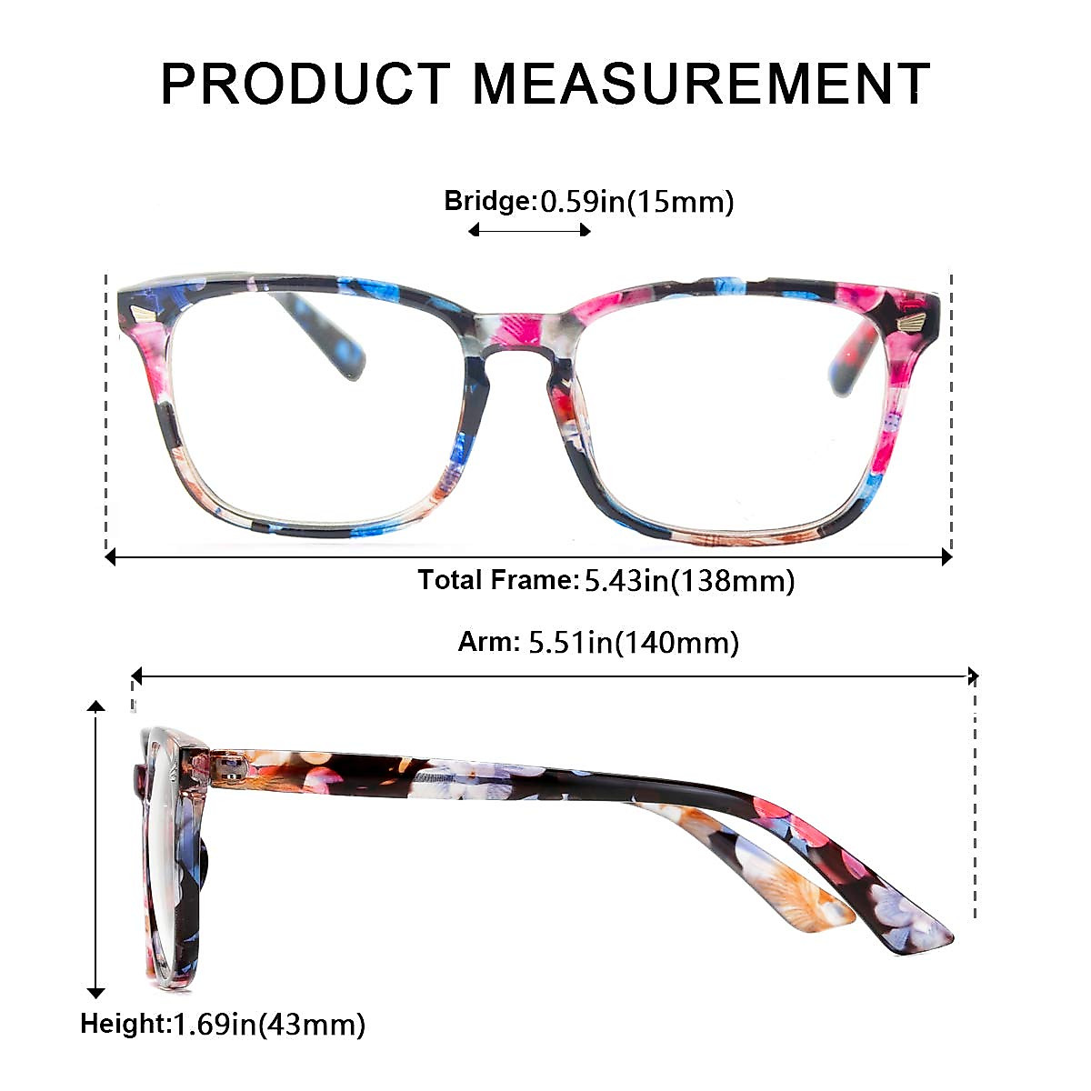 AISSWZBER Unisex Stylish Square Non-Prescription Eyeglasses Clear Lens Glasses