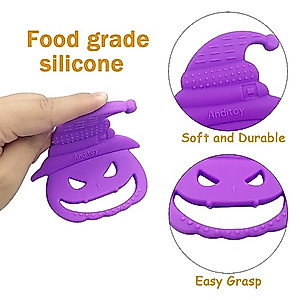 Anditoy 8 Pack Halloween Teething Toys Halloween Teether for 3-12 Months Baby Toddlers Halloween Treat Bags Gifts