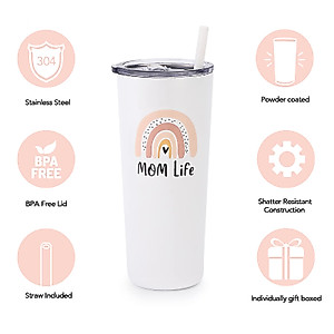 Mom Life Tumbler - 22oz - Mom Tumbler - Mom Cup - Mama Gifts - Best Mom Gifts for Christmas - Mama Tumbler - New Mom Essentials - Boy Mom Gifts - Girl Mom Gifts