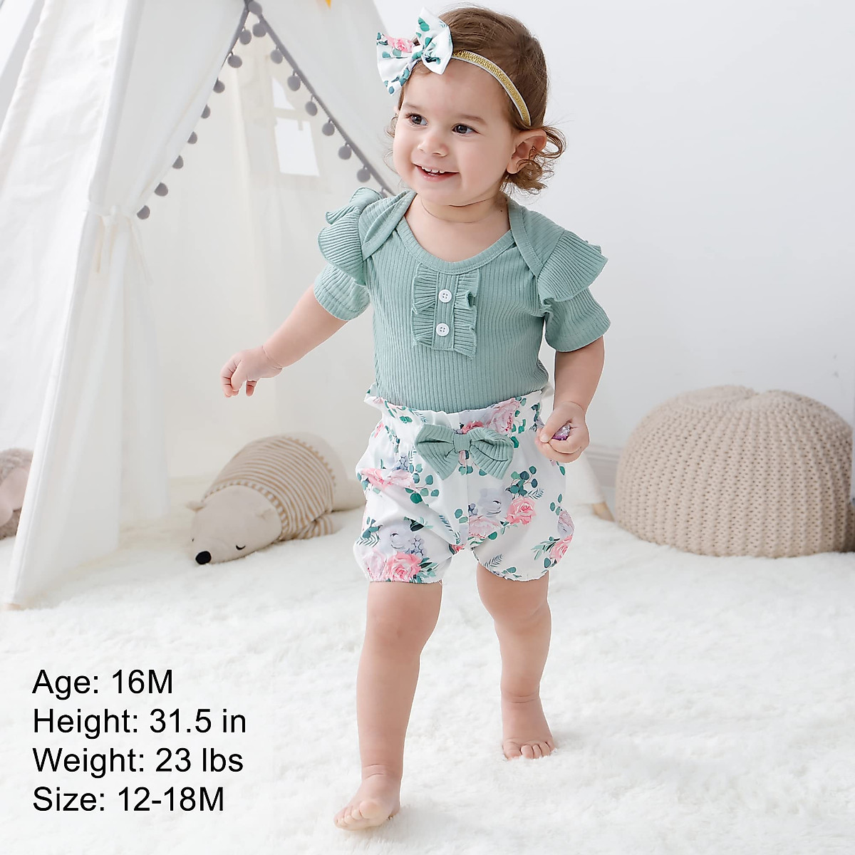 WESIDOM Baby Girl Clothes,Hooded Long Sleeve Printed Leopard Pants Headband Sweatshirt Toddler Outfit Clothing Sets