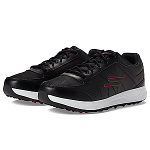 Skechers Men's Go Prime Relaxed Fit Spikeless Golf Shoe Sneaker, Black/Red, 8.5