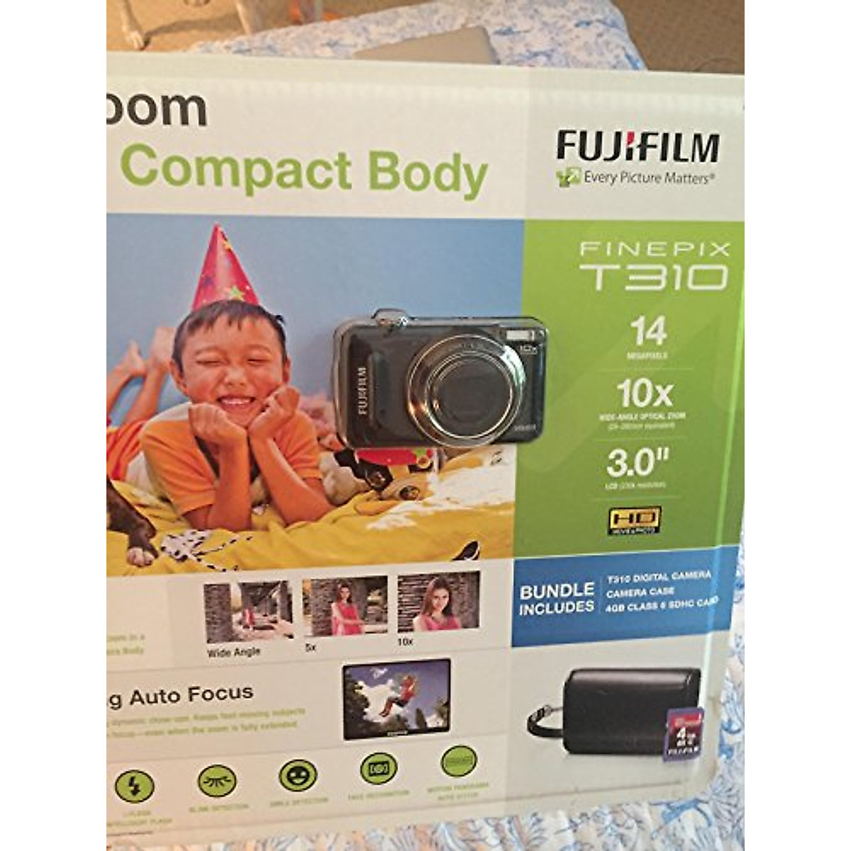 Fujifilm FinePix T310 14MP 10x Optical/6.7X Digital Zoom HD Camera (Black)