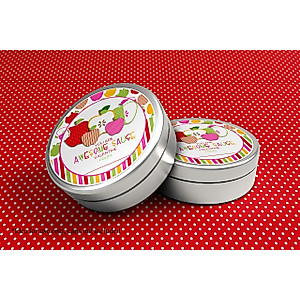 Awesome Sauce Apple-Themed Valentine Party Favor Sticker Labels, 40 2" Party Circle Stickers by AmandaCreation, Great for Classroom Valentines, Envelope Seals, Gifts & Treats