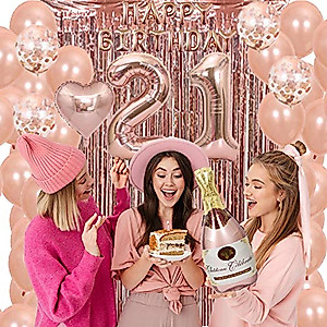 21st Birthday Decorations for her Rose Gold Party Supplies,21 Birthday Decorations for Women,21 Decor Balloons Rose Gold