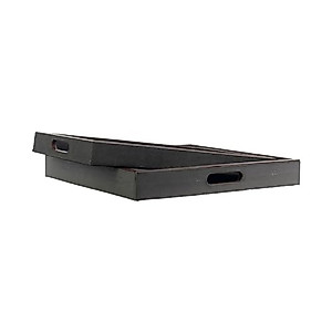 Graphite Sting Tray — Large — by Alice Lane Home Collection — Striking Graphite Color — Decorative Tray — Coffee Table, Office — Opposing Open Handles