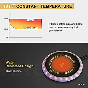 Coffee Mug Warmer Cup Warmer: Electric Canlde Warmer Plate Smart Mug Warmer for Desk Auto Shut Off Beverage Warmer Constant Temperature Home Office Use for Milk Tea Cocoa Hot Chocolate Water