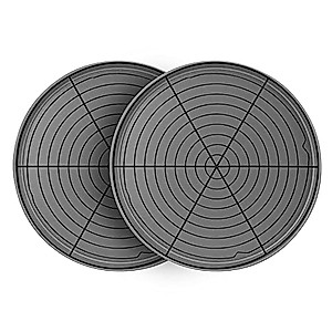 G & S Metal Products Company OvenStuff All-Purpose 12'' Round Nonstick Baking Pan w/Nonstick Cooling Rack, 2 Pack, Grey, Cookie Pan