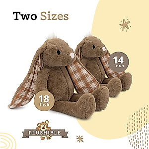 Plushible Easter Bunny Plush, Cuddly, Soft, Embroidered Stuffed Animal Toy for Newborns, Kids, Boys, & Girls, 14 Inch