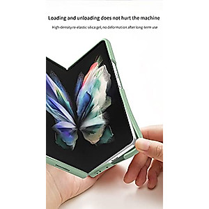 BAILI for Samsung Z Fold3 Silicone Case,Skin Feel,Soft and Smooth Liquid Silicone Galaxy Z Fold3 Cover,Support Wireless Charging Protective Cover for Samsung Galaxy Z Fold 3-Black