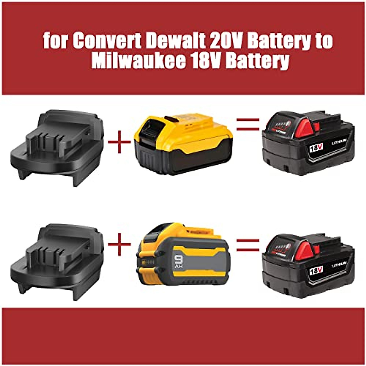 Adapter for Dewalt 20V Battery Adapter Convert to for Milwaukee M18 Battery for Milwaukee M18 18V Tool Use