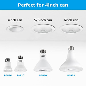 TORCHSTAR 12-Pack PAR20 LED Bulbs, CRI 90+ Dimmable 500 LM LED Spotlight Bulb, 3000K Warm White, UL & Energy Star Listed, 6.5W 50 Watt Equivalent, 40 Degree Beam Angle, E26 Medium Base