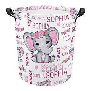 Personalized Girls Laundry Basket Custom Laundry Hamper for Girl Collapsible Durable Organizer Storage Bedroom Decor for Girls