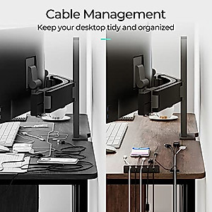 LINSY HOME Computer Desk 47 inch with 3 Drawer, Writing Desk Study Table with Monitor Stand Groove for Home Office, Brown