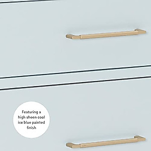 Linon Modern Ice Blue Gold Hardware Lennon Two Drawer Nightstand