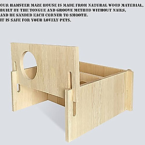 Shuoxpy Small Animal Hideout Multi-Chamber Hamster House Maze Small Pets House Habitats Decor for Hamster Mice Gerbils Mouse (S)