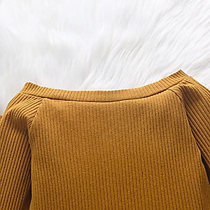 Little Girls Clothes Size 7-8 Toddler Boys Girls Long Sleeve Prints Pullover Tops Flowers Blanket (Brown, 12-18 Years)