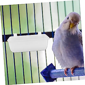 BESPORTBLE 5pcs White Pigeon Trough Peanut Feeder for Birds Cage Water Basin Parakeet Feeder Bird Feeder Hanging Tray Pigeon Supplies Bird Cage Accessories Bird Accessories White Tray Plastic