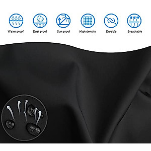 Rolling Cooler Cart Cover, High Density Waterproof 80 Qt Patio Cooler Cover, W34*D19*H31 Inch, Black