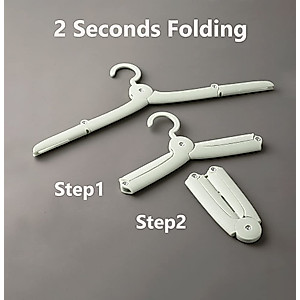 4pcs Upgraded Folding Hanger Space Saving Plastic Pants Hanger Portable Clothes Coat Hangers for Travel Camping Drying Rack (4pcs Pack)