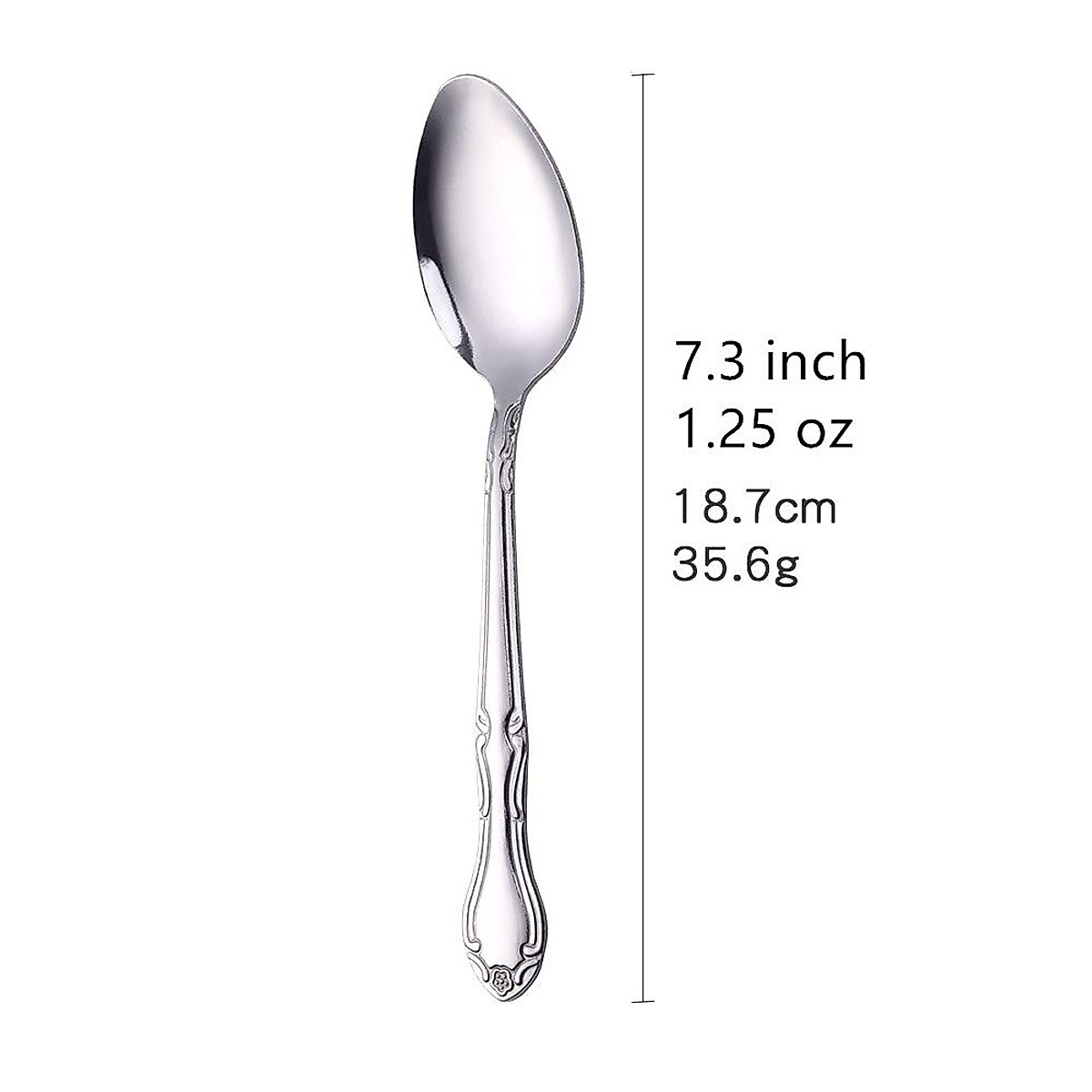 QIBOORUN Iced Tea Spoon Set for 12 Coffee Spoon 7.9 -Inch Stainless Steel Spoon Set Ice Cream Spoon Long Spoon Dessert Spoon Milkshake Spoon, Silver