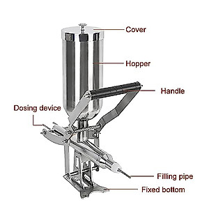 Commercial Churro Filler, 4.5L Manual Churro Maker Machine, Core Diameter: 6 mm, Stainless Steel Fruit Donut 商用油条灌装机，4.5 升手动油条制造机，芯直径：6 毫米，不锈钢水果甜甜圈灌装机，适用于餐厅、自助餐厅、面包店、家庭Filling Machine, for Restaurant