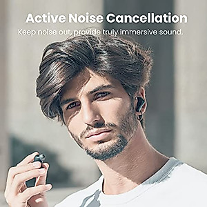 pamu T6C True Wireless Earbuds Bluetooth Headphones with Charging Case, Wireless Noise Cancelling Earbuds, Built-in Microphone, IPX6 Rating, Sweat Resistant Earphones, Bluetooth 5.0 Earphones Black