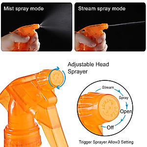 6 Pcs Spray Bottles 17 oz / 500ml Empty Colorful Adjustable Nozzle Spray Bottles with 1 Funnel Essential Oils Travel Spray Bottles for Cleaning Solutions Planting Aromatherapy Makeup Hair