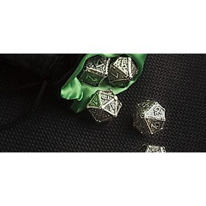 Q Workshop Metal Mythical 7 Polyhedral Ornamented Dice Set