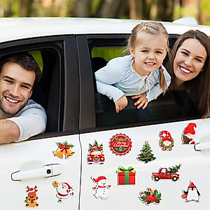 20 Pieces Christmas Magnets Set Christmas Refrigerator Magnets Santa Snowman Holiday Magnets Decorative Magnetic Fridge Decoration Xmas Magnets Fridge Magnetic Decor Car Sticker for Dishwasher Door