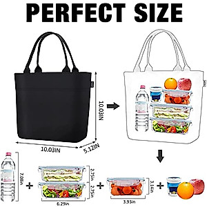 Aosbos Lunch Bag Women Insulated Thermal Lunch Box Cooler Tote Bag Reusable Food Organizer Adult (Black)