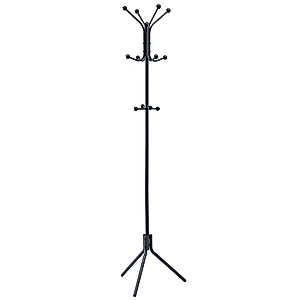 Hoctieon Coat Rack Freestanding, Heavy Duty Coat Hanger Stand with 12 Hooks, Entryway Hall Tree, Floor Standing Coat Rack, Coat Rack Stand, Clothes Rack, Coat Tree, Black