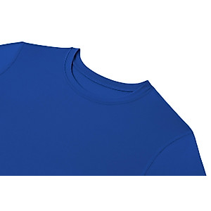 Men's Compression Shirts Long Sleeve Athletic Workout Top, Rash Guard Base Layer Sports Undershirt - Crew Neck - Dazzling Blue, Medium