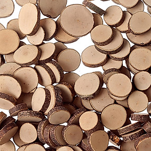 LAZACA Small Wood Slices Crafts Cookies Log Rounds 100Pcs 1.5-2.5cm Rustic Wedding Centerpieces Ornaments DIY, Unfinished Natural Wood Pieces