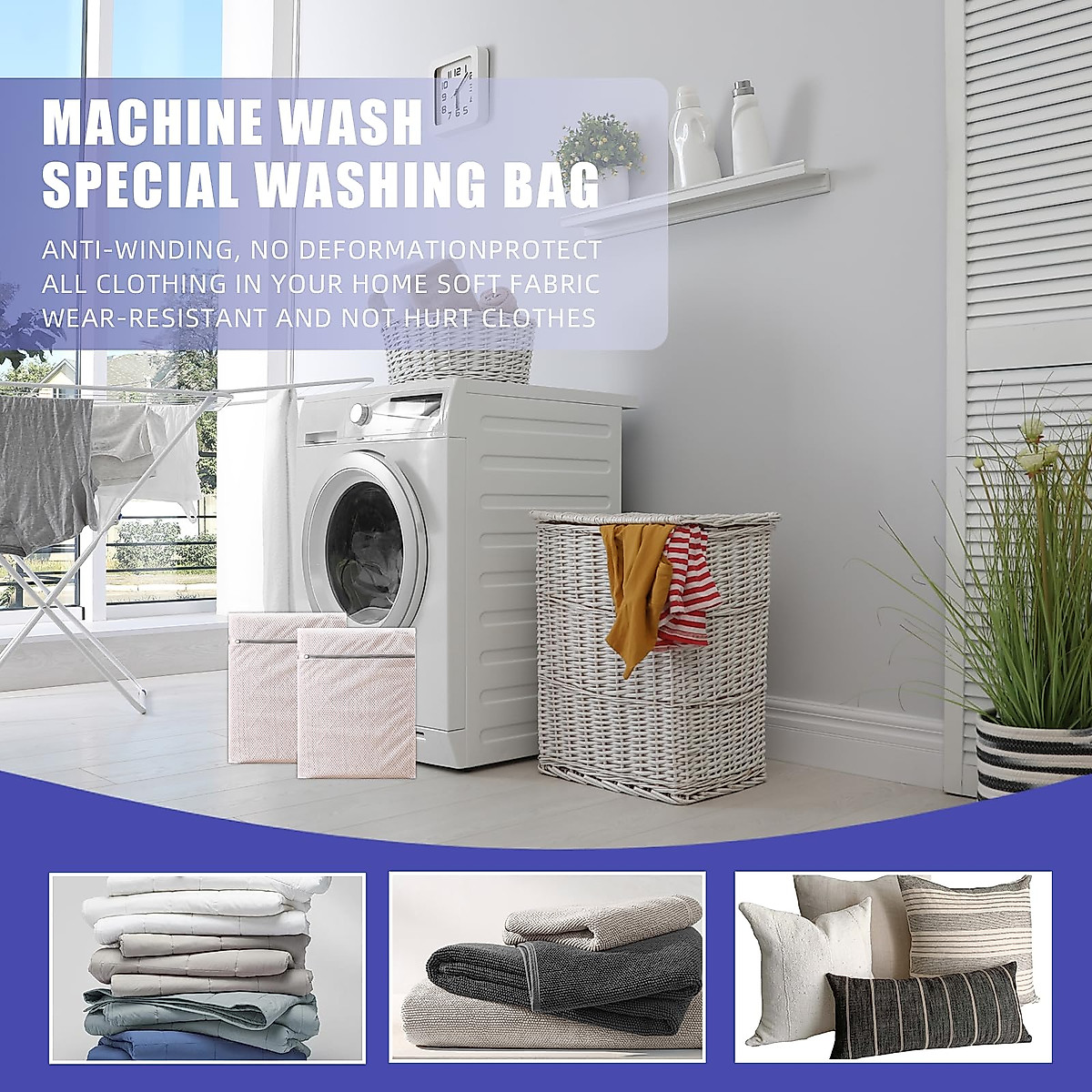 AZRDXSD 2Pcs Laundry Bags, Delicate Honeycomb Mesh Laundry Bag, Home Laundry Supplies, Clothes Laundry Mesh, 16 * 20 Inch Clothes Washing Bag for Washing Machines, Travel Storage and Organization Bag