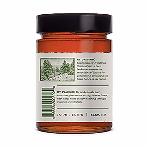 Ancient Foods Ilia Wild Forest and Thyme Honey – Greek Mountain Honey, Raw, Unfiltered Pine Honey from Vordonia, Greece (16oz)