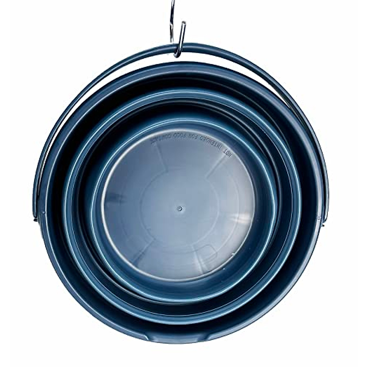 SAMMART 10L (2.6 Gallon) Collapsible Plastic Bucket - Foldable Round Tub - Portable Fishing Water Pail - Space Saving Outdoor Waterpot, Size 33cm Dia (Leaf Blue (Set of 2))