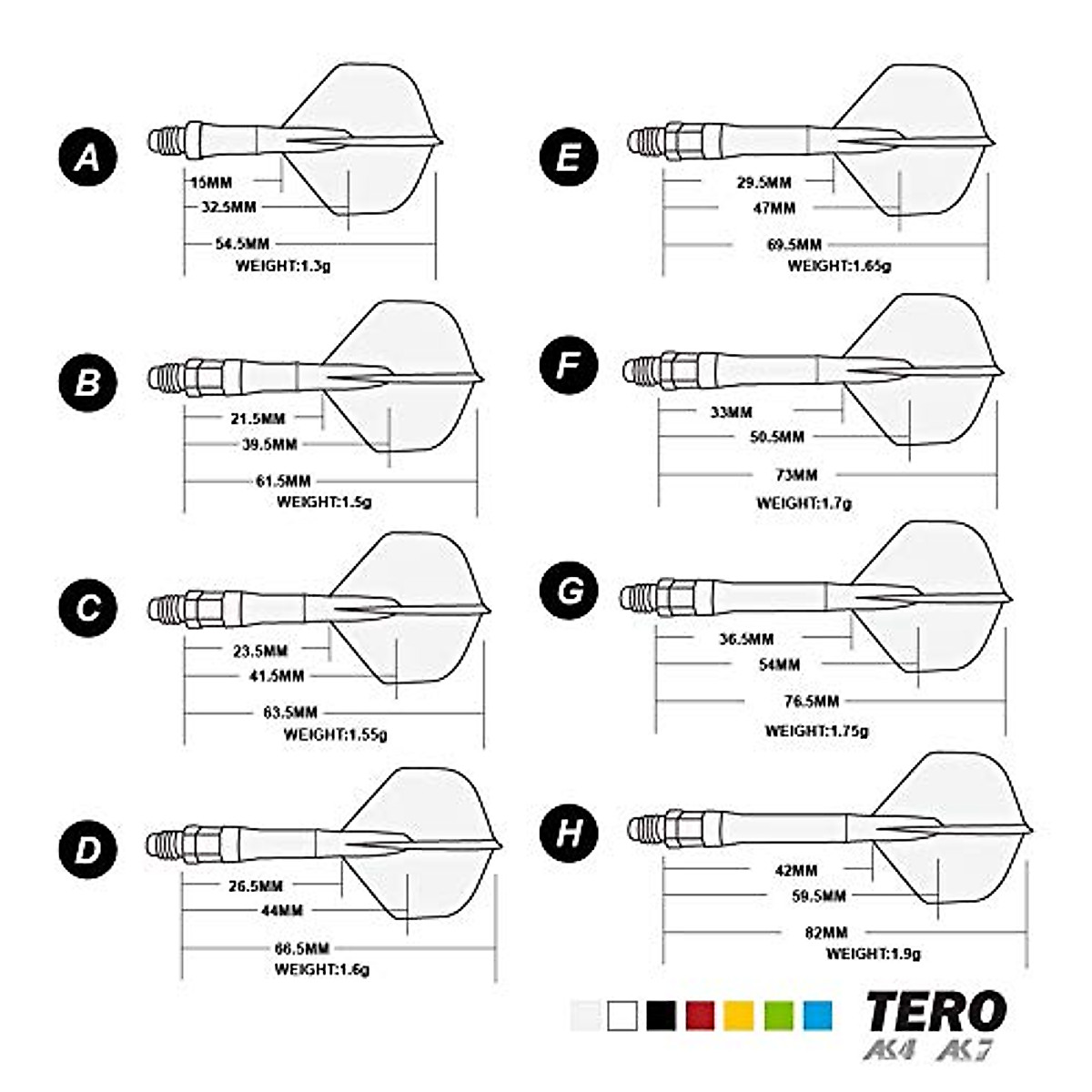 CUESOUL TERO AK4 Dart Flights Standard Shape US Flag Design