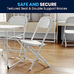 Flash Furniture Kids White Plastic Folding Chair