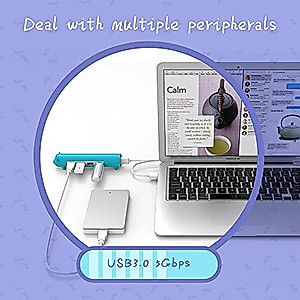 SJYDQ 4 in 1 Cute Pet-Shape HUB for MAC Notebook Aluminum Alloy Silicone 100cm Detached Data Cable (Color : Pink)