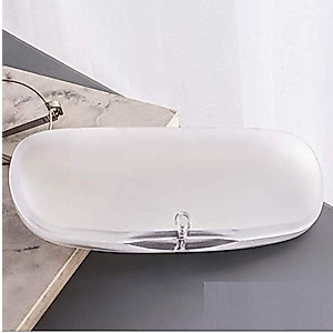 Chris.W Transparent Hard Eyeglasses Case Plastic Glasses Protective Case for Women Men, Magnetic Closure Spectacles Case, Pack of 2(White)