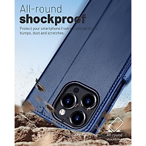 OCASE Compatible with iPhone 15 Pro Max Case Wallet Case, PU Leather Flip Folio Case with Card Holders RFID Blocking Kickstand Shockproof Phone Cover 6.1 Inch 2023, Blue