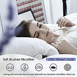 MEISHANG Twin Size Sheet Set Cooling Breathable Bed Sheets Set, Ultra Silky Soft Microfiber Sheet with 16 Inch Deep Pocket, Machine Washable, 4 Pieces (Twin, Pink)