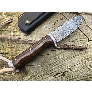 Perkin Damascus Steel Hunting Knife With Sheath Skinner Knife - SK1300