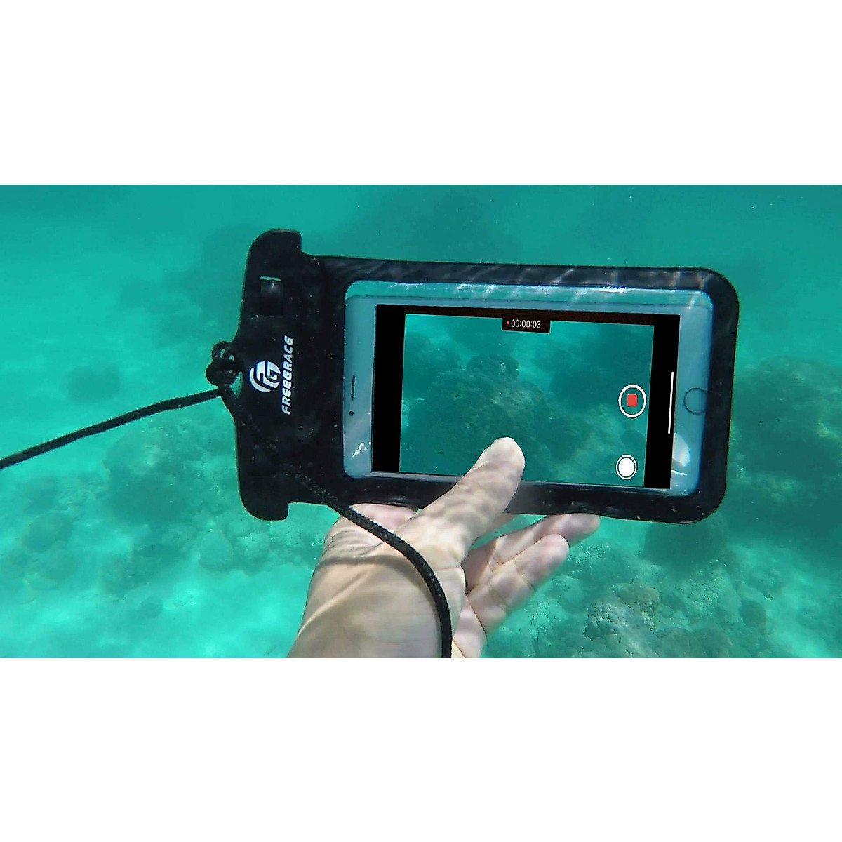 Freegrace Premium Waterproof Pouch Set with Neck Strap - Best Way to Keep Your Phone and Valuables Dry and Safe - Perfect for Boating Swimming Snorkeling Kayaking Beach Water Parks(Phone Case 2 Pack)