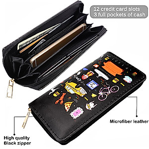 Wallet for Women,Funny TV Show Merchandise TV Show Gift PU Leather Card Holder Organizer Ladies Clutch Travel Purse,Phone Credit Card Money Holder with Many Rooms Durable Zipper Purse