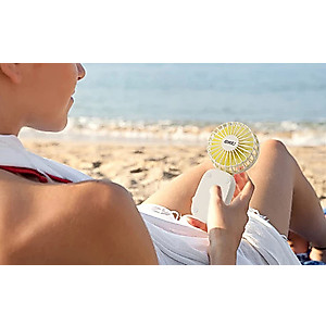 CABF (2 Pcs) Handheld fan,portable fan,mini USB fan,Foldable fan with lanyard,3 Speed,1200mAh rechargeable Battery Operated for home,office,indoor,outdoor and travel.(white)…