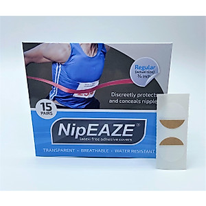 NipEaze - The Original Sports Nipple Cover - Nipple Chafing Prevention (Regular - 15pairs)